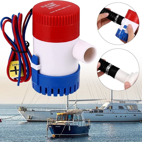 Meiiso 1100Gph 12V Submersible Bilge Water Pump for Boats, Automatic ...