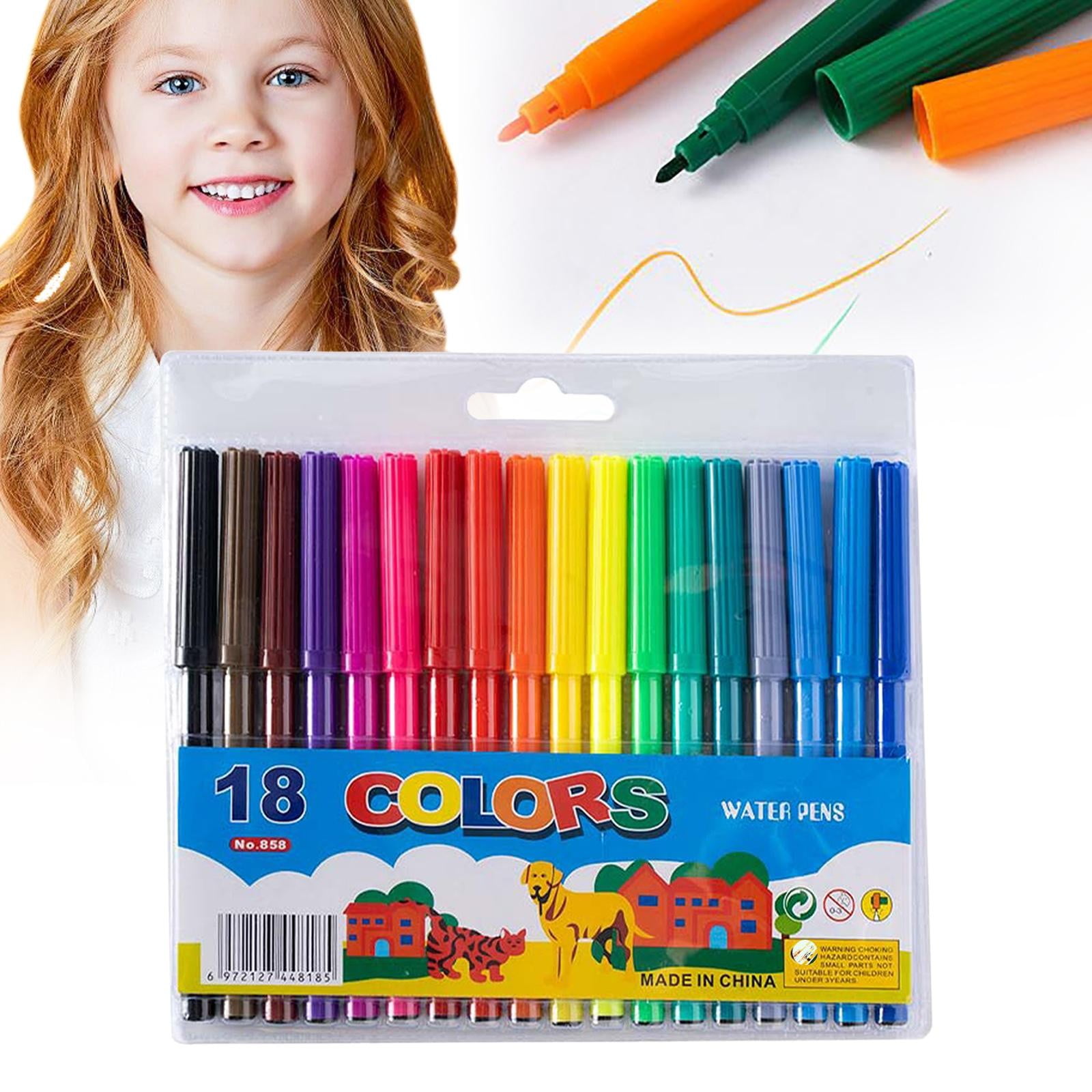 Meiiso 18-Color Watercolor Pens, kíd's Coloring Marker Set, Tip ...