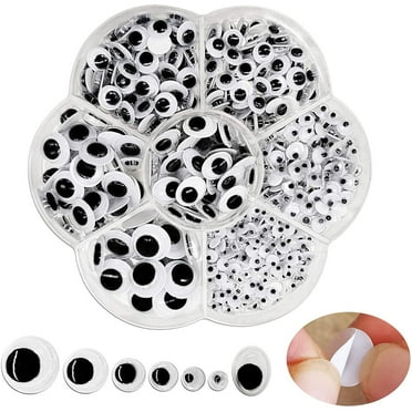 Cosmug 500 Pcs Self-Adhesive Wiggle Googly Eyes | Mixed Size Black/White Craft Eyes for Diy ...