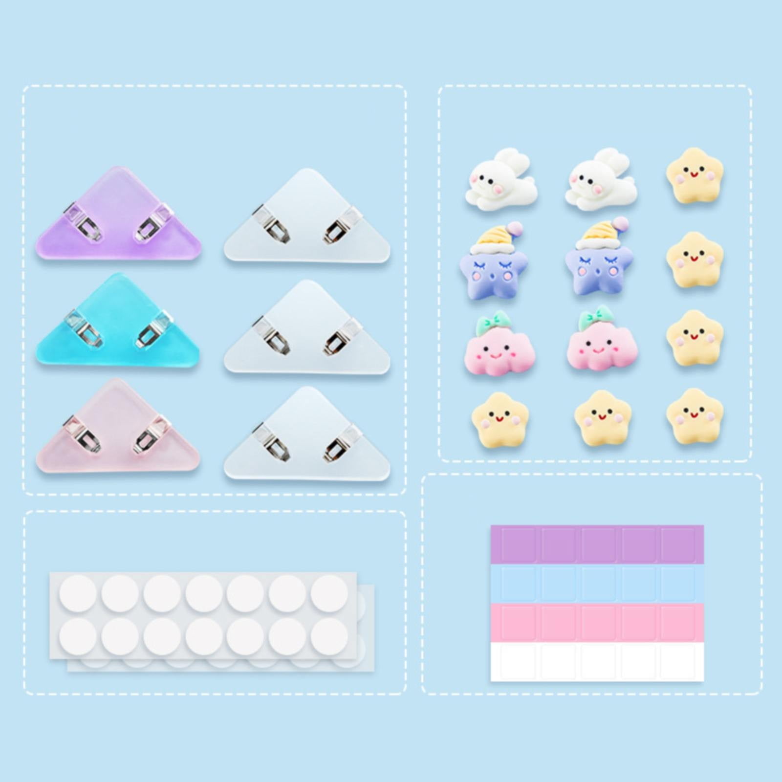 Meiiso 6-Pack Clear Book Corner Clips, DIY Cartoon Mixed Colors, for ...