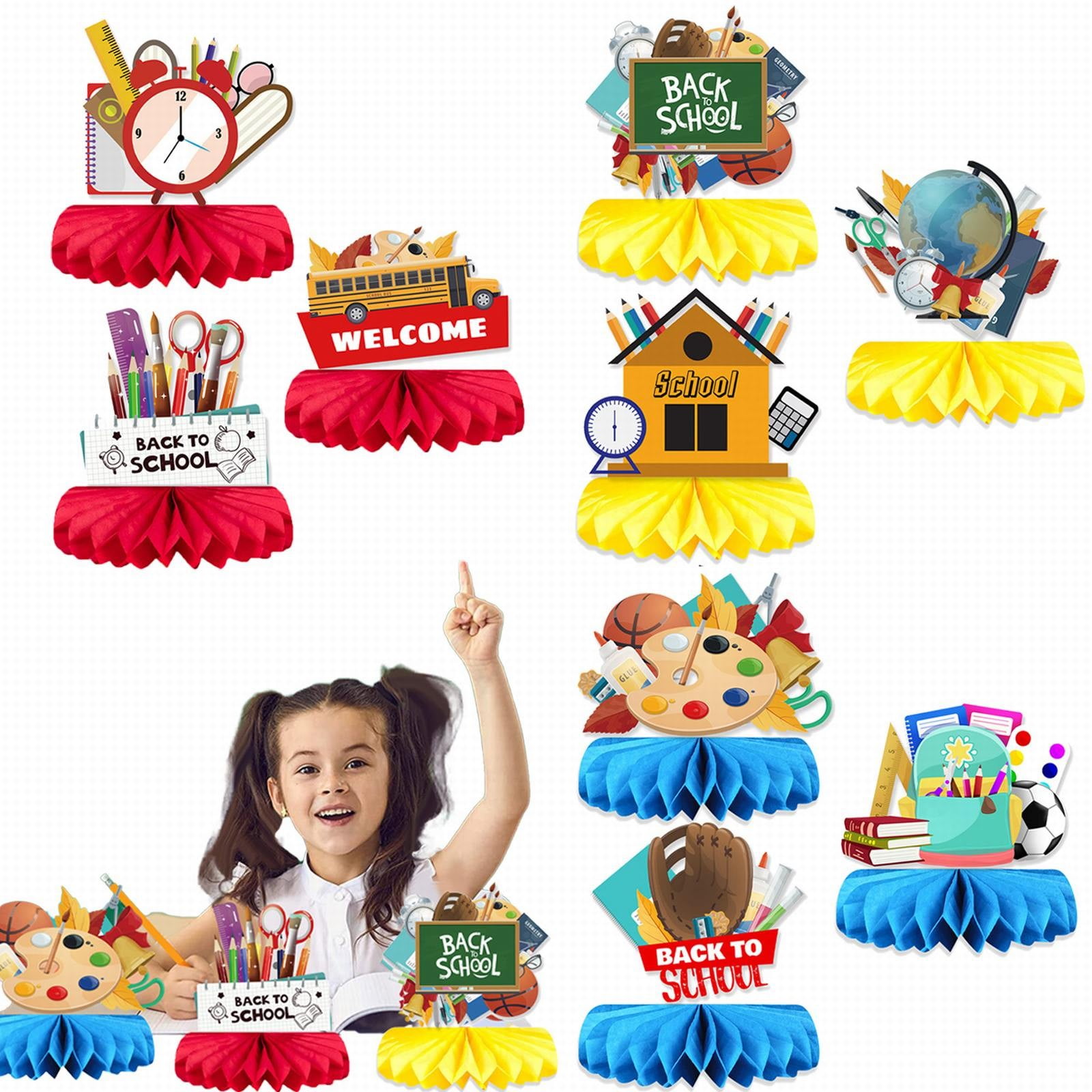 Meiiso Back to sch l Beehive Tabletop Paper Fan Decor - Homecoming ...