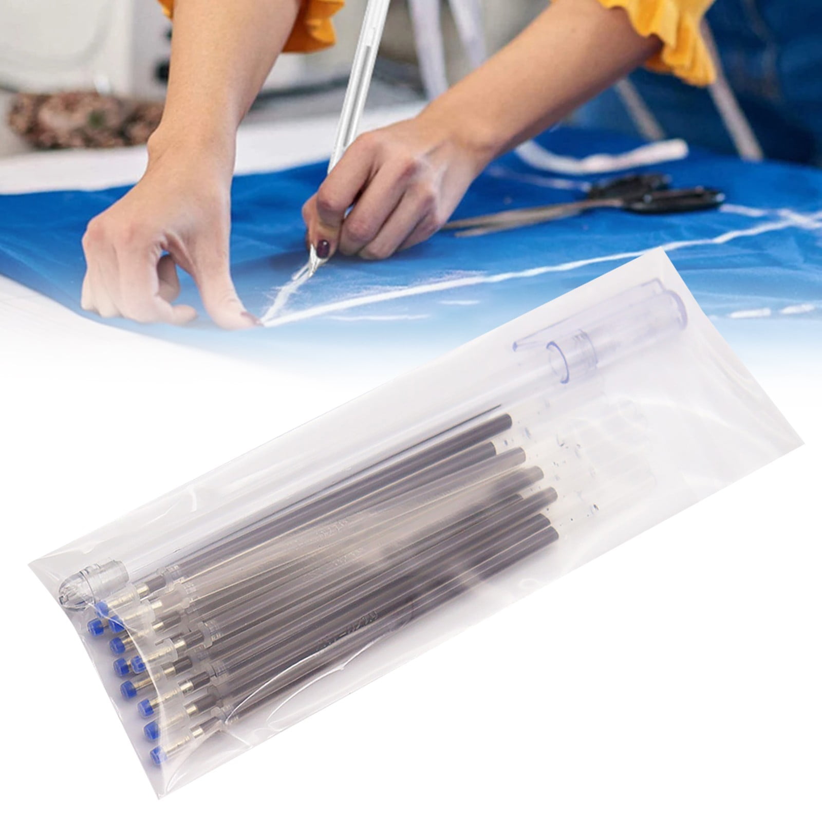 Meiiso Black Heat Erasable Fabric Marker Kit: 10 Refills + Empty Pen ...