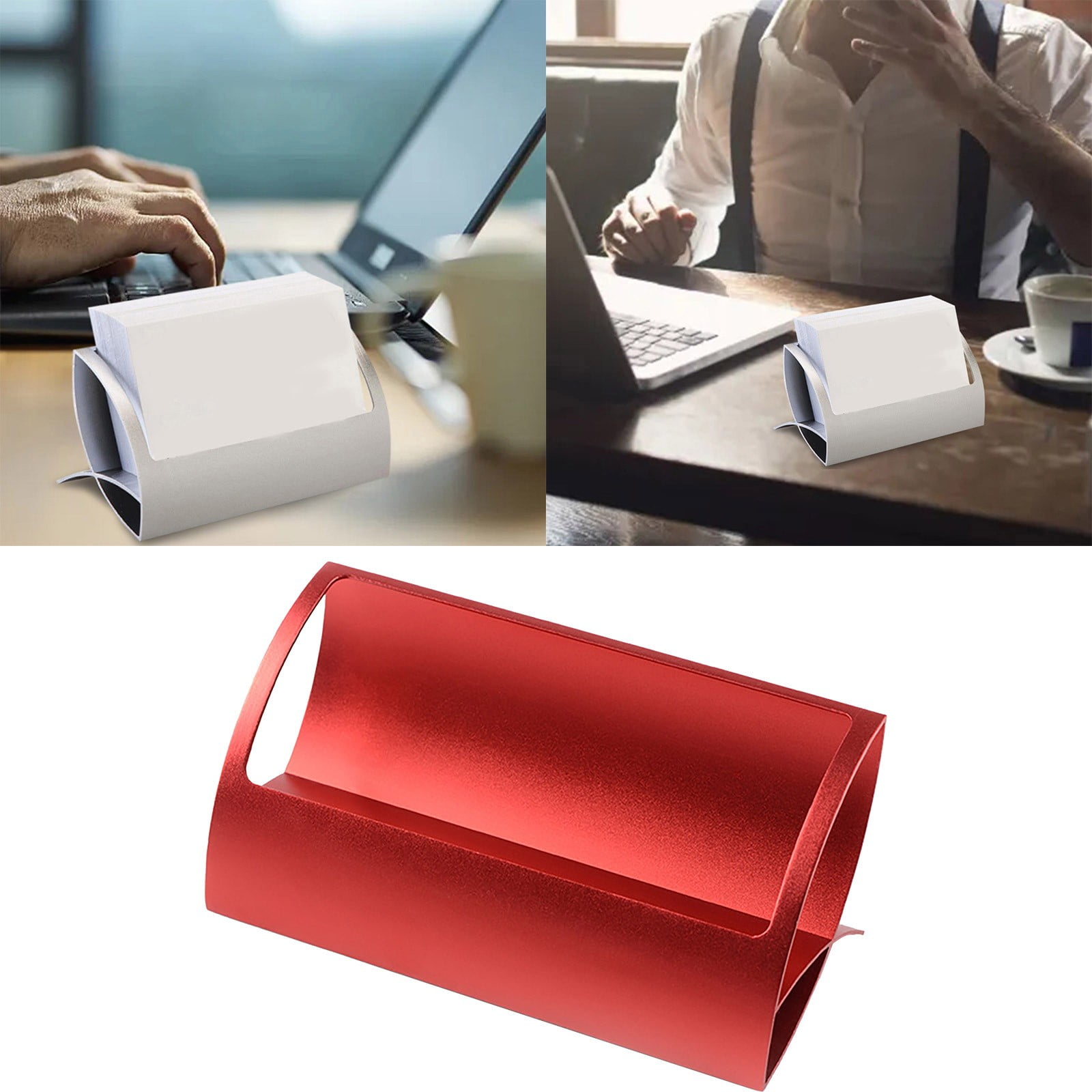 Meiiso Business Card Holder Red, Business Card Holders Stand for Desk ...