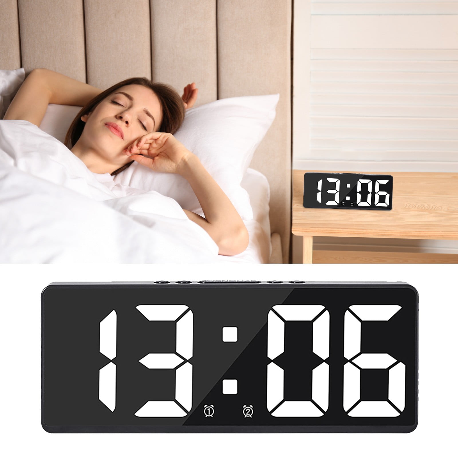 Meiiso Discounted Stock! Large Screen Digital Clock B, Digital Led Desk ...