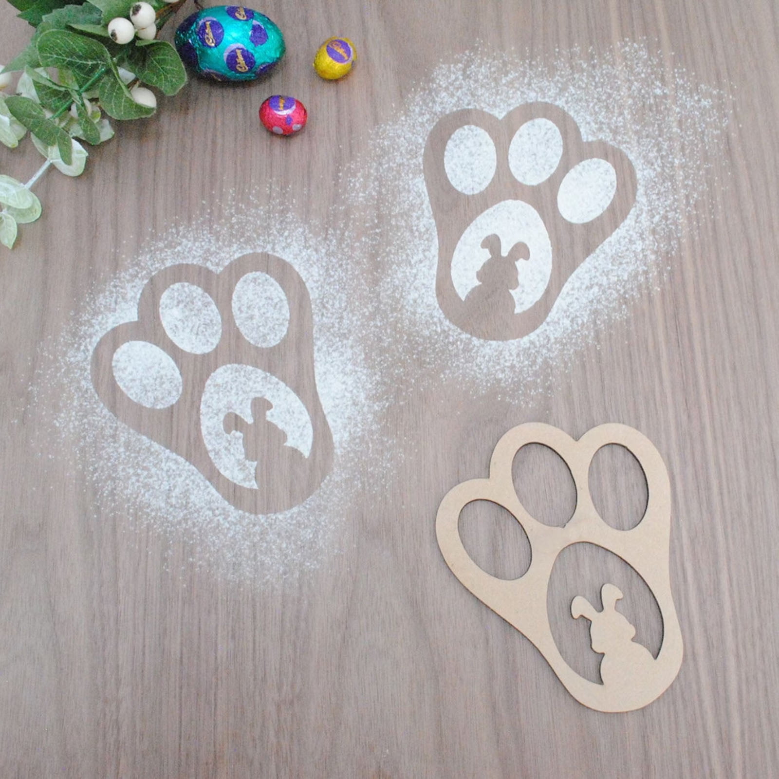 Meiiso Easter Bunny Trail,Easter Bunny Footprint Wood Easter Morning ...