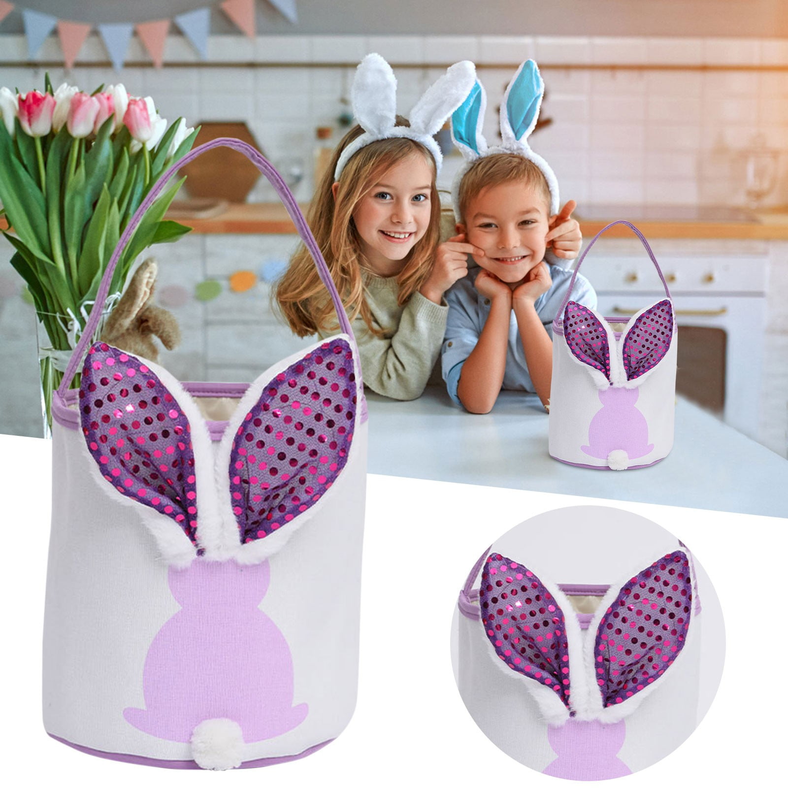 Meiiso Easter Egg Hand-Held Basket Easter Bucket Candy Gift Bag A ...