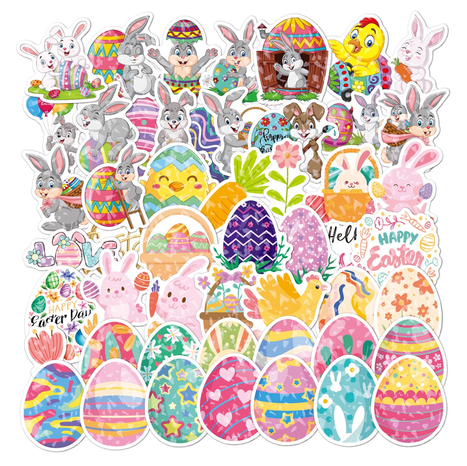 Meiiso Easter Stickers A,50 Pcs 100Pcs Happy Easter Day Stickers Easter ...