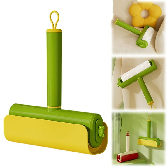 Meiiso Green Large Sticky Lint Roller with 360° Rotatable Handle, Extra ...