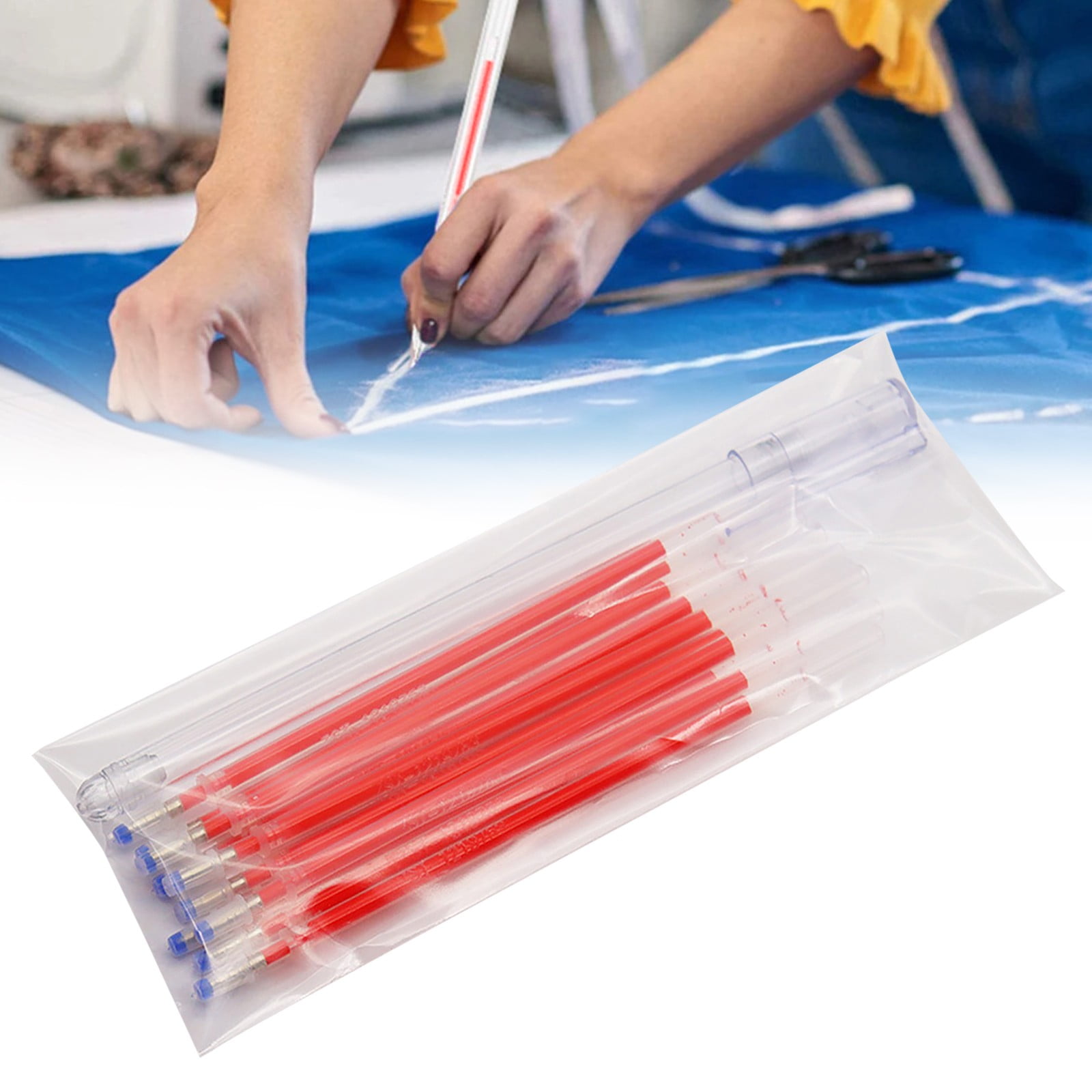 Meiiso Heat Erasable Fabric Marking Pen, Bright Red - 10 Refills ...