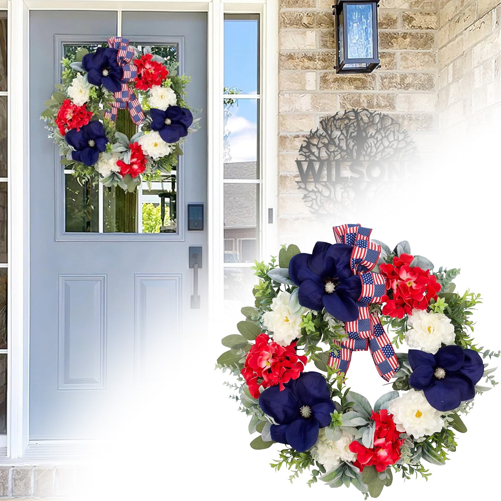 Meiiso Independence Day Wreath164 Home Brand, Patriotic Wreath for ...