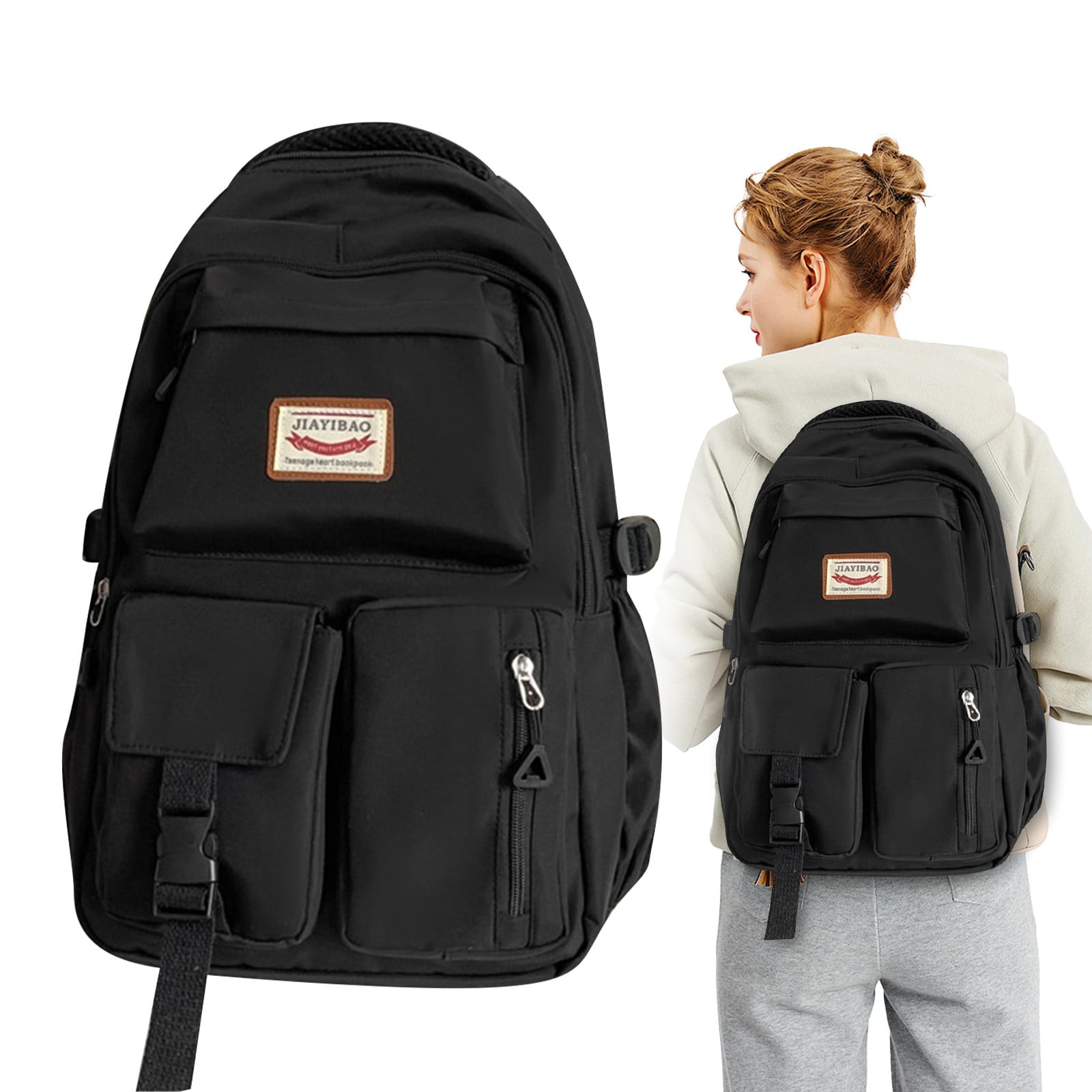 Meiiso Lightweight Oxford sch l Backpack, Black, 14 Inch Laptop ...