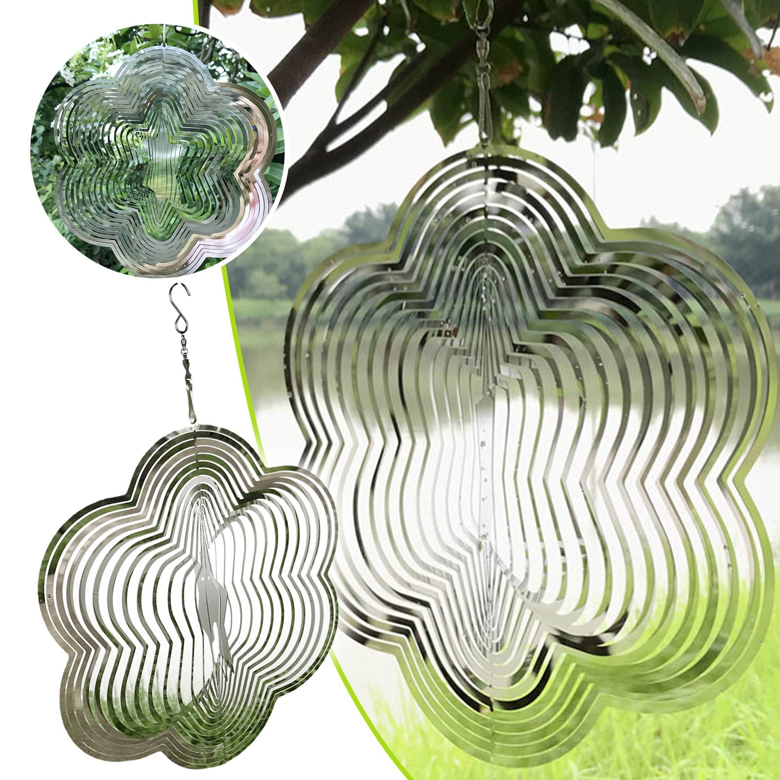Meiiso Metal Rotating Wind Chimes Household Wind Chimes, Garden ...