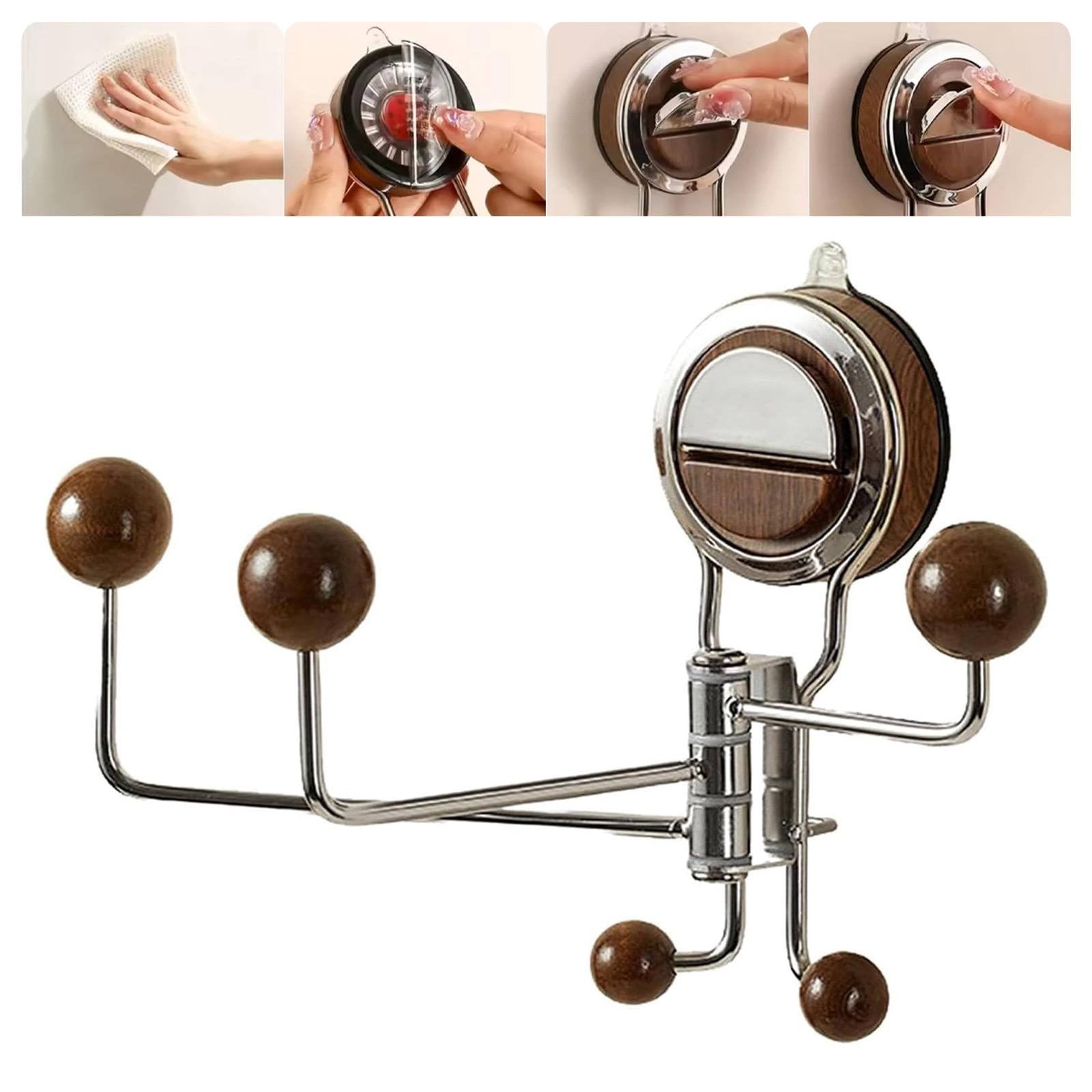Meiiso No Drill Rotating Suction Cup Hook Strong Hold Wall Caddy ...