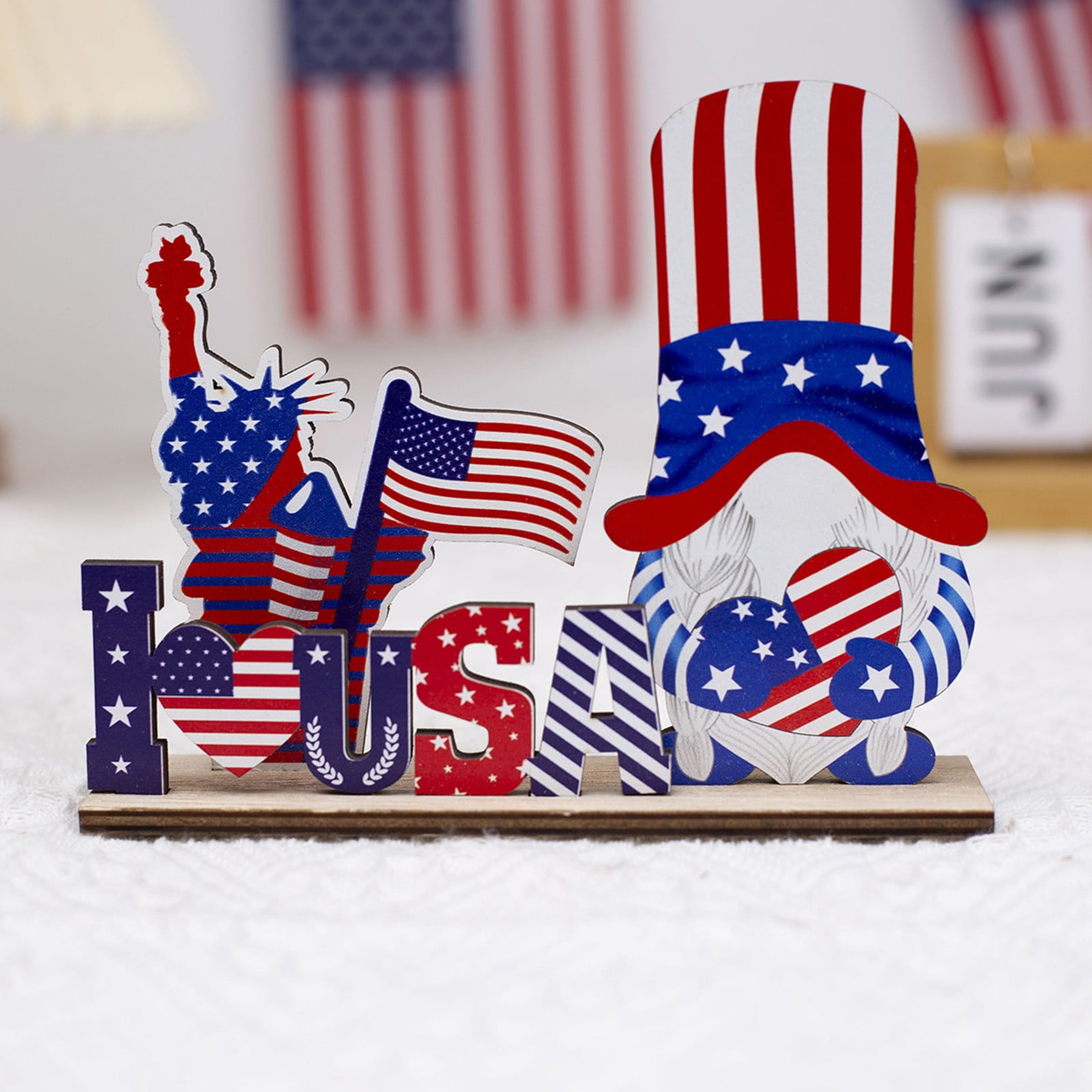Meiiso Patriotic Wooden Centerpiece for Independence Day, Type B, Day ...