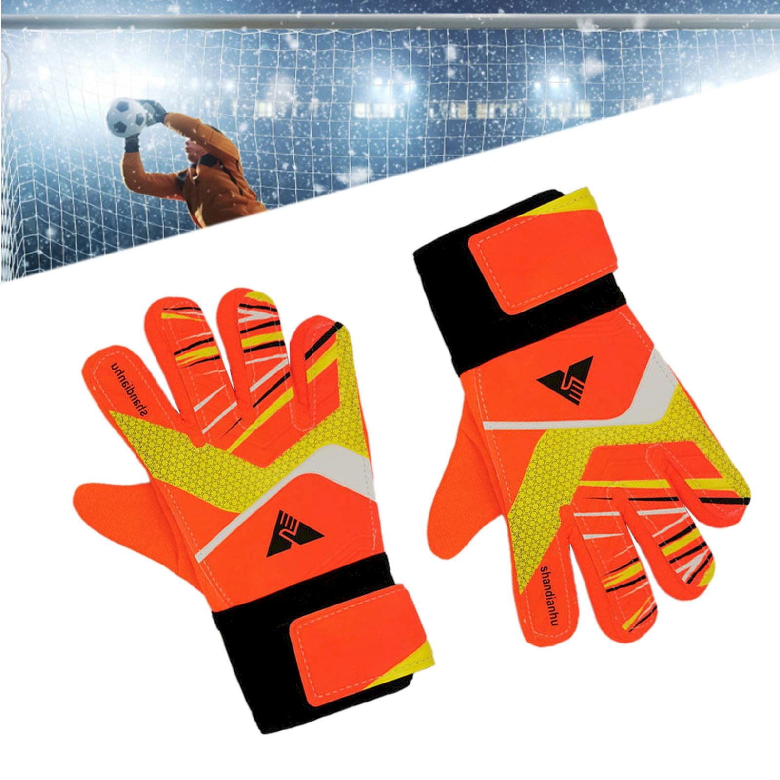 Meiiso Professional Goalkeeper Gloves Orange Children'S Hand Protection ...