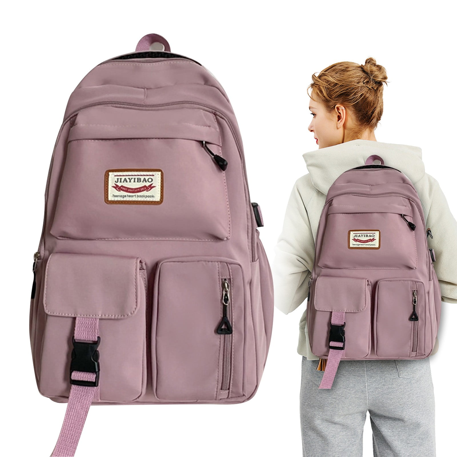 Meiiso Purple Student Rucksack - 14-Inch Laptop Compatible, Large ...