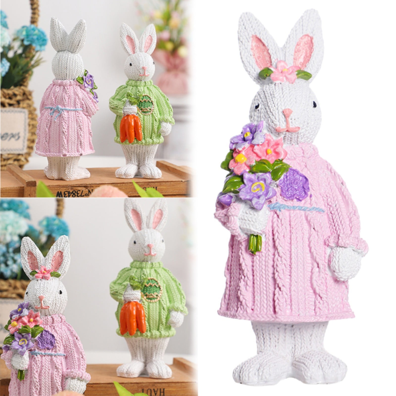 Meiiso Red Easter Decorations,General Easter Bunny Figurine 15Cm Easter ...