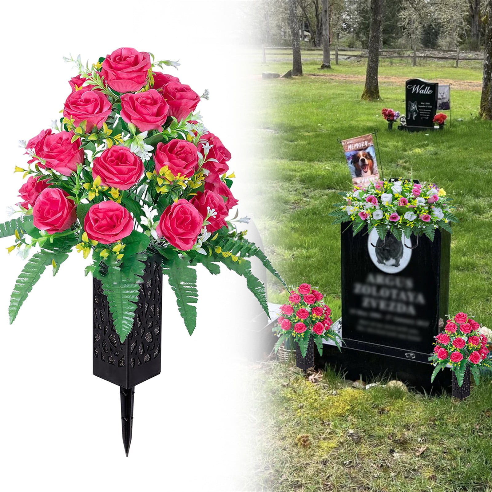 Meiiso Simulation Flower Tombstone Bouquet Funeral Bouquet Style 149 ...