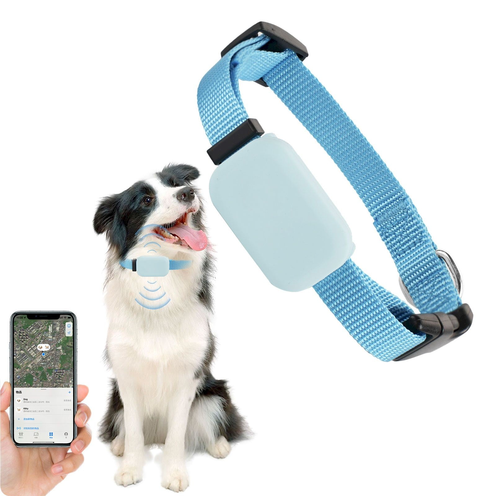 Meiiso Smart Pet Tracking Collar Blue (Ios Only) Pet Tracker Collar ...