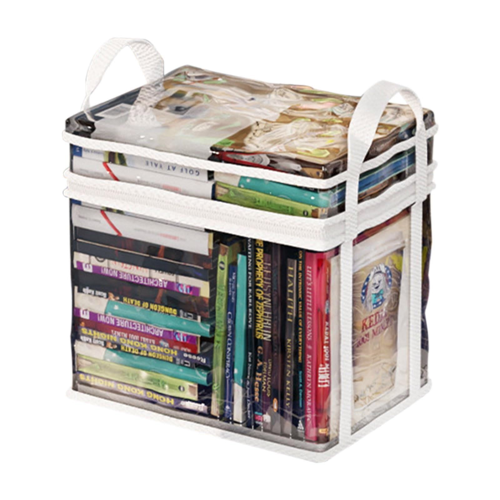 Meiiso Transparent Book Storage Bag - White, Bag Foldable Handheld ...
