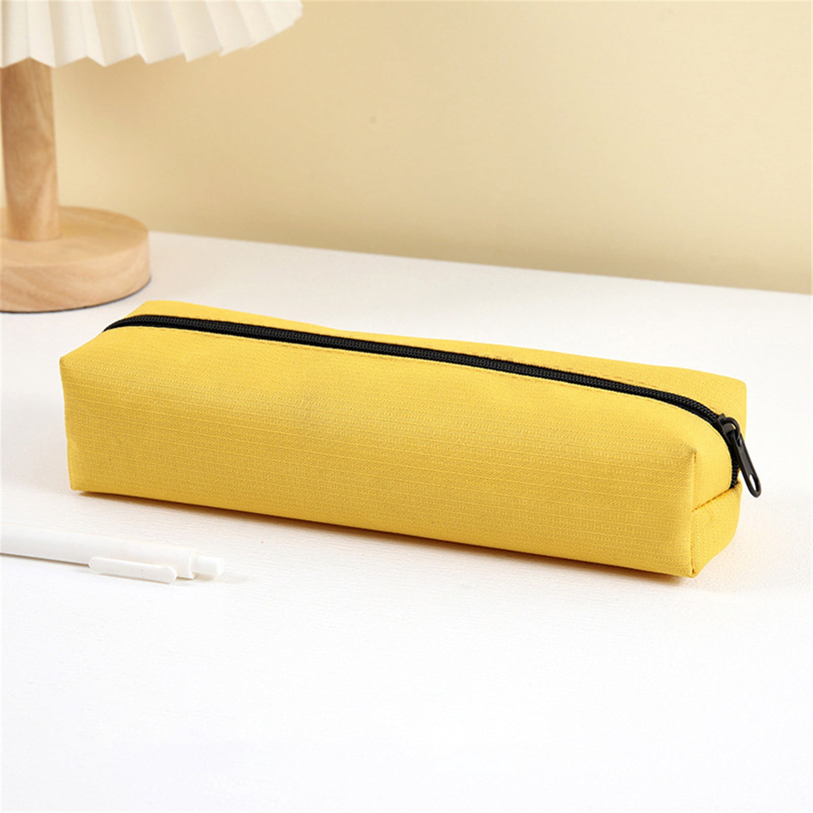 Meiiso Yellow Large Capacity Pencil Case A - Lightweight sch l Pen Bag ...