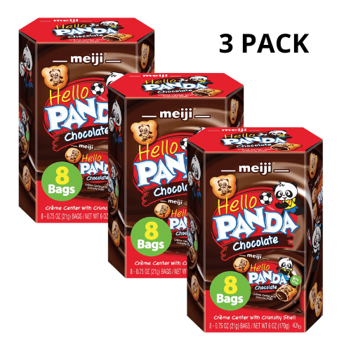 Meiji Hello Panda Chocolate Cookies Filled with Chocolate Crème 3 PACK ...