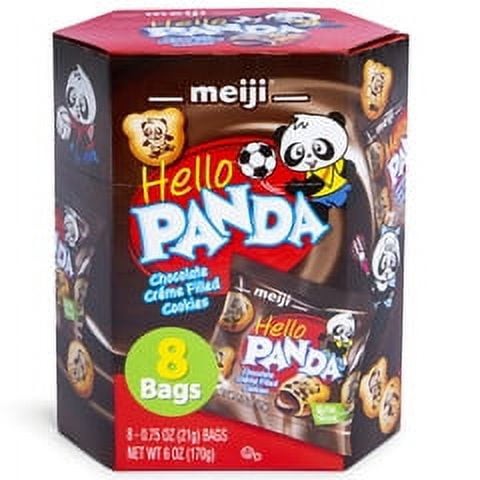 Meiji Hello Panda Chocolate Creme Filled Cookies, Creamy and Crunchy Snack, 8 Bags, 6oz ...