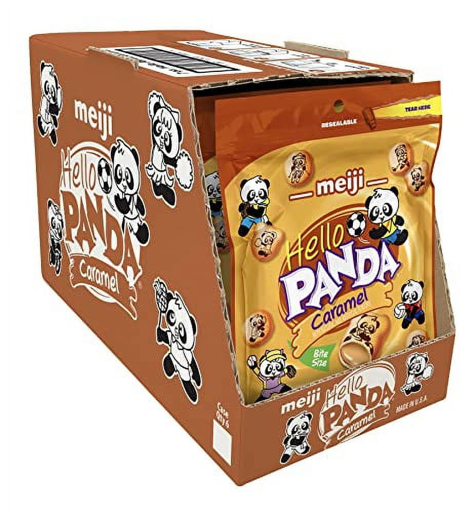 Meiji Hello Panda Cookies, Caramel Filled - 7 Oz, Pack Of 6 - Bite ...