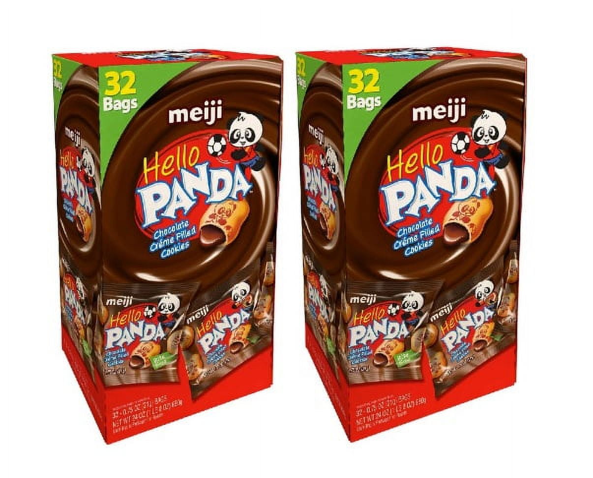Meiji Hello Panda Snacks, Filled Chocolate Cookie Biscuits, 0.75 oz, 32 ...