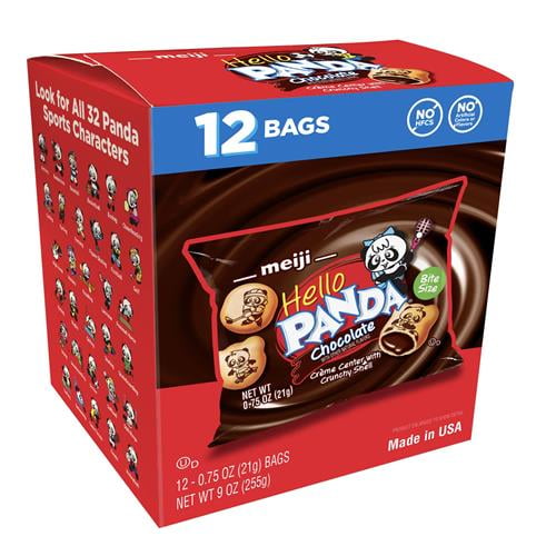 Meiji Hello Panda Cookies, Chocolate Crème Filled - 12 Count, 0.75Oz ...