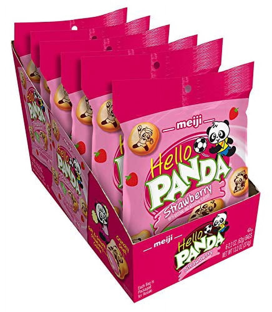 Meiji Hello Panda Cookies, Strawberry CrÃ¨me Filled - 2.2 oz, Pack of 6 ...
