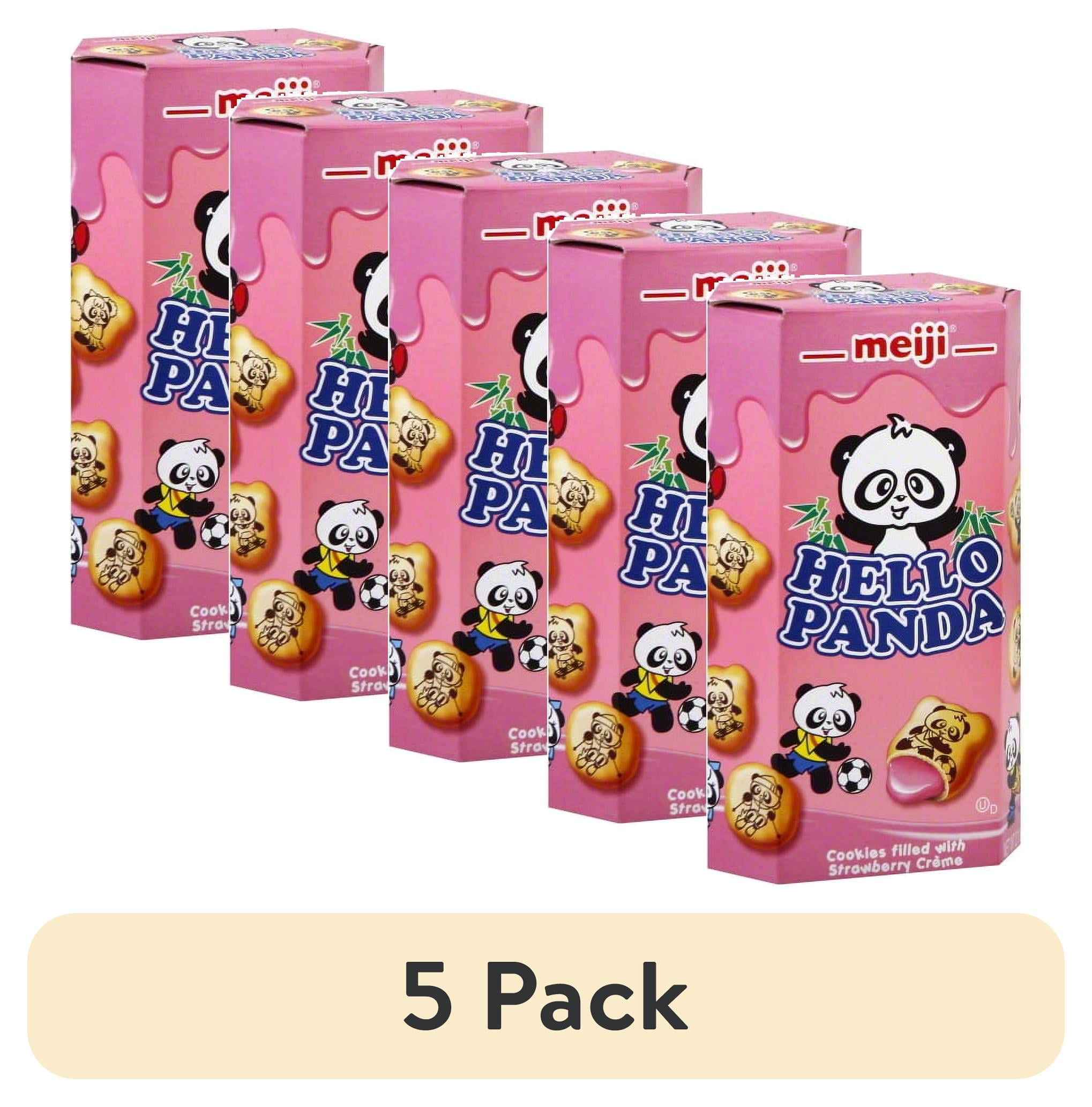 (5 pack) Meiji Hello Panda Cookies Strawberry Creame, 2.1 Oz - Walmart.com