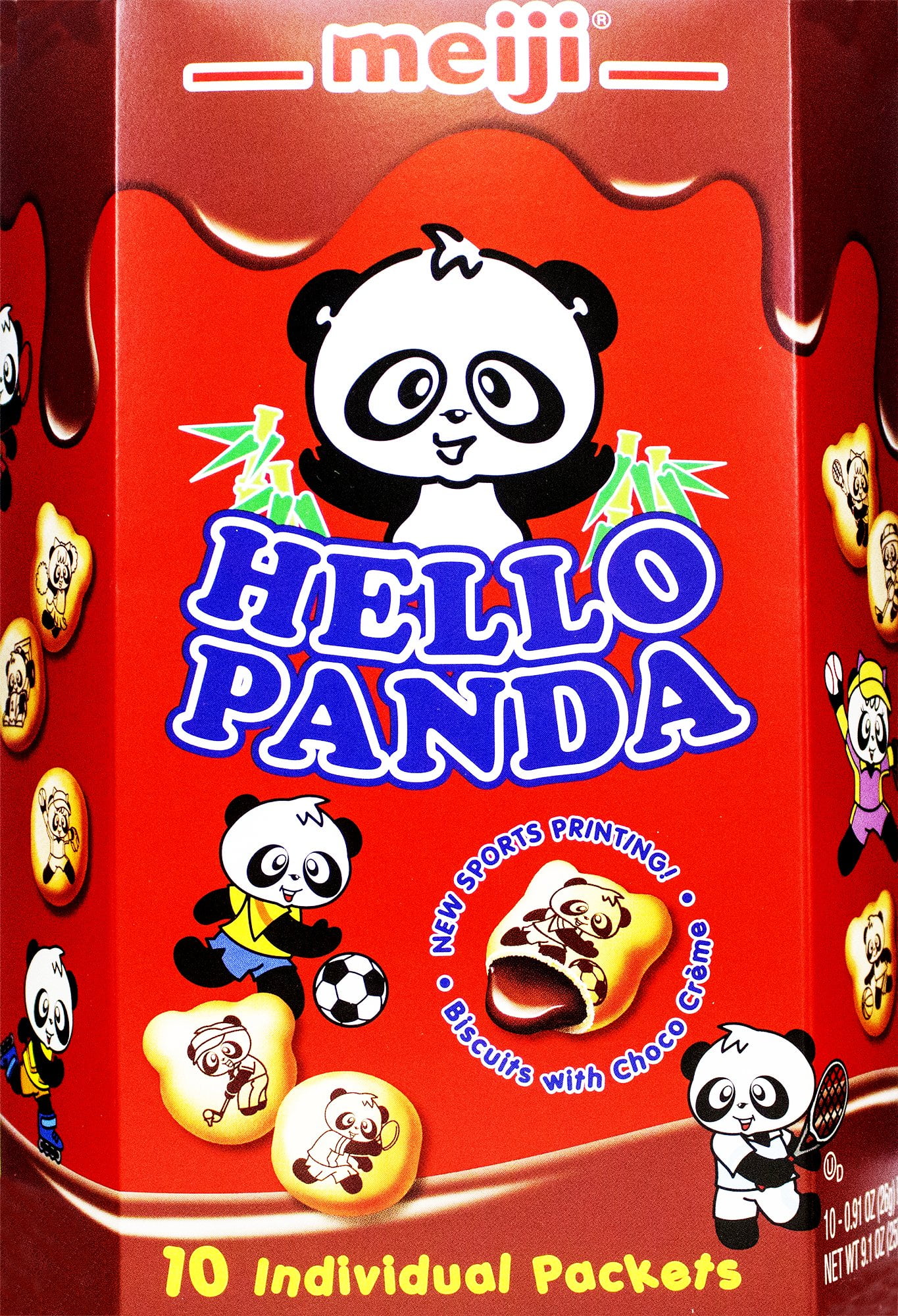 Meiji Hello Panda Family MFF30 Pack Cookies, Chocolate, 9.1 oz (10 ...