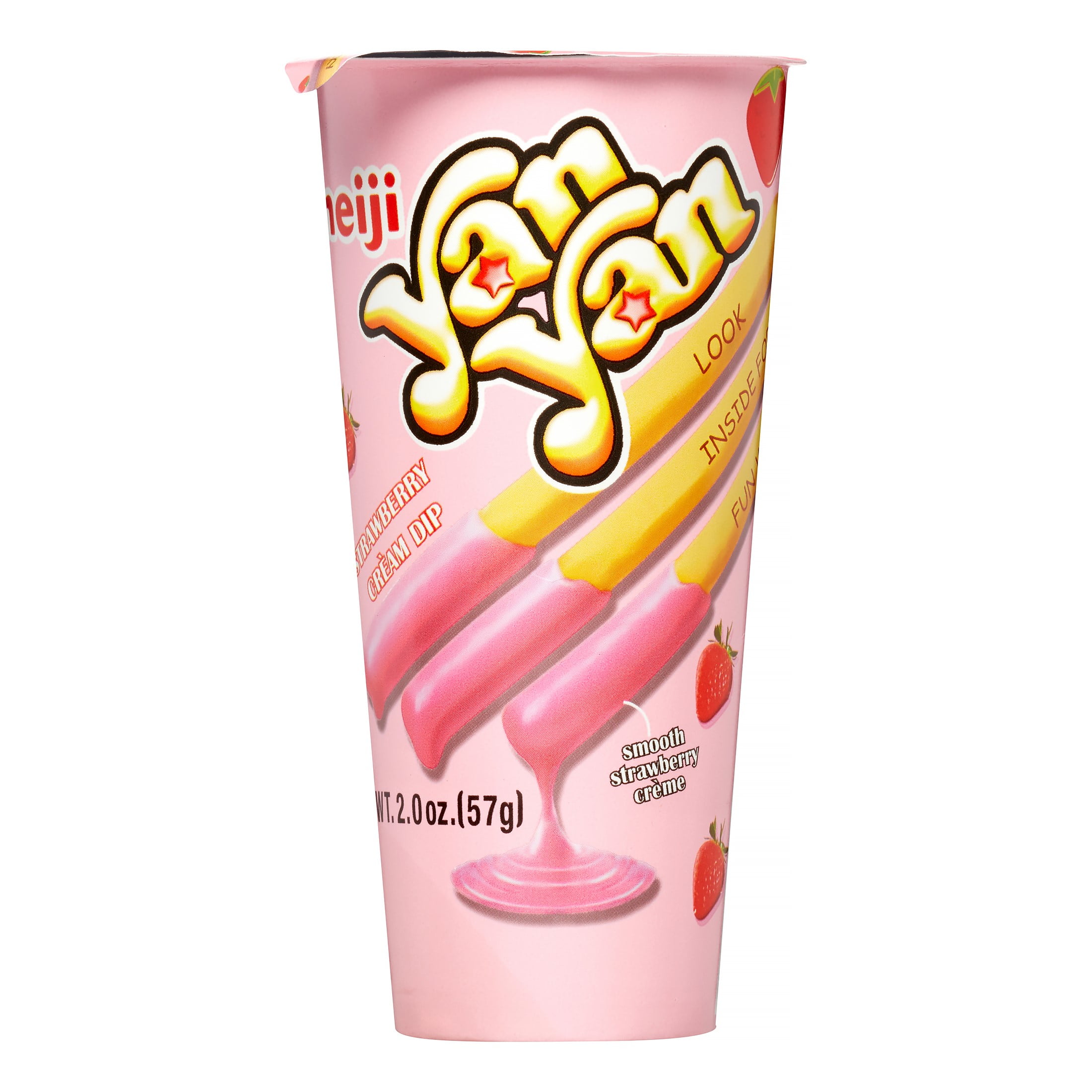 Meiji Yan Yan Strawberry Cream Snack, 2-Ounce Cups (Innerpack of 10 ...