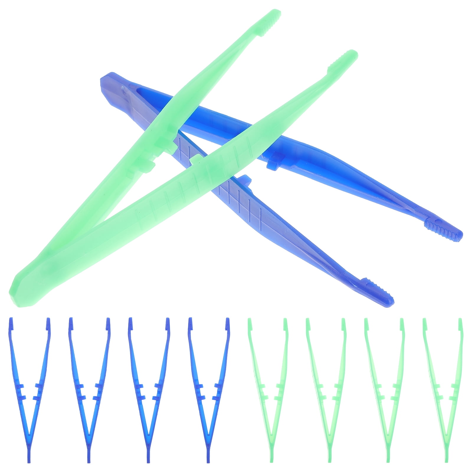 Meijiashe 10pcs Disposable Tweezers Medical Beads Tweezers Plastic ...