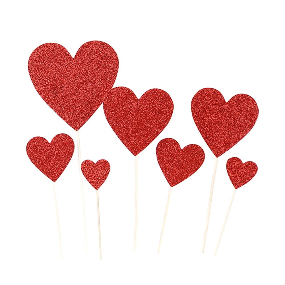 Meijiashe 14pcs Love Heart Cake Pick Creative Cupcake Topper Party ...