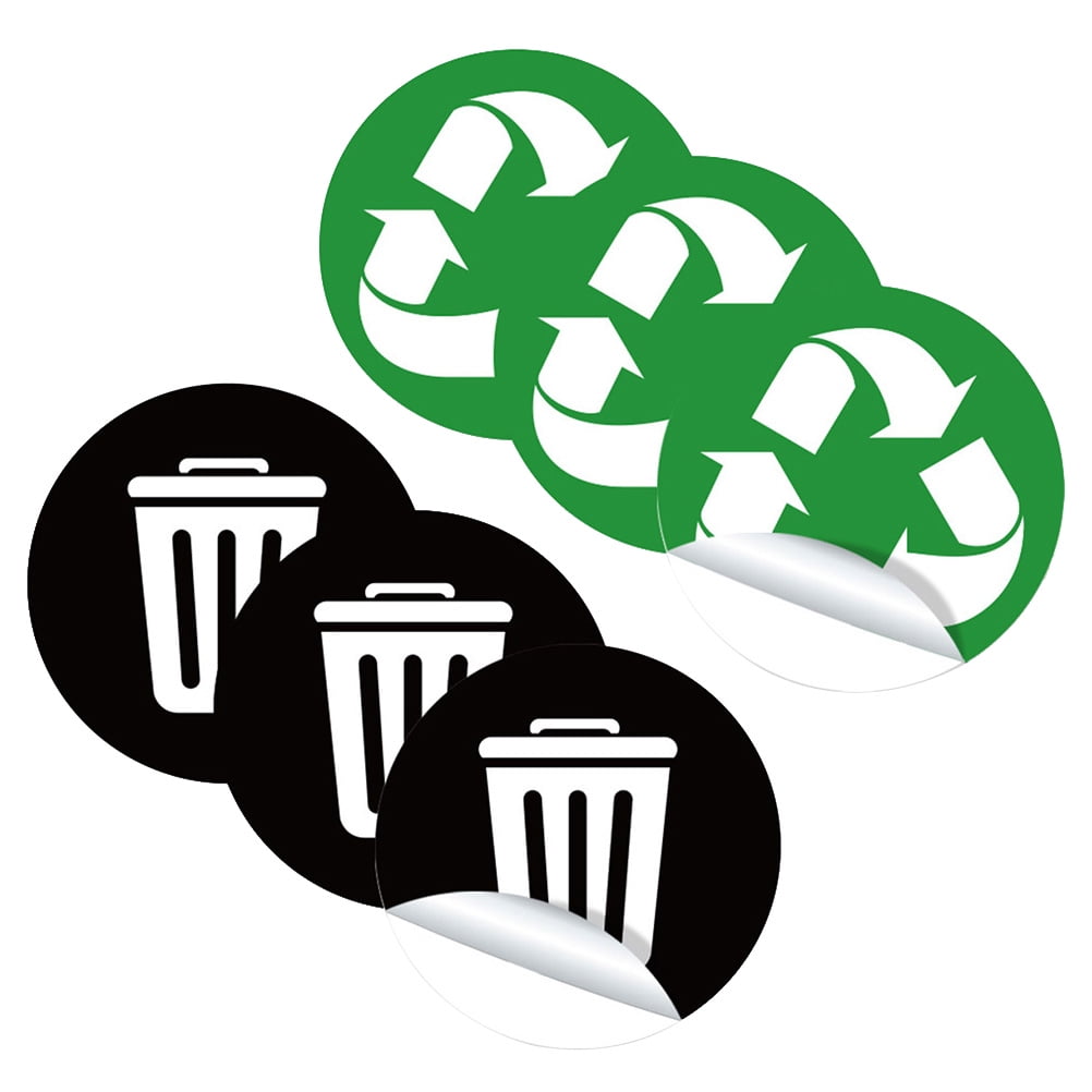 Meijiashe 6 Recycle Trash Symbol Stickers Vinyl Decal Waste Bin Label ...