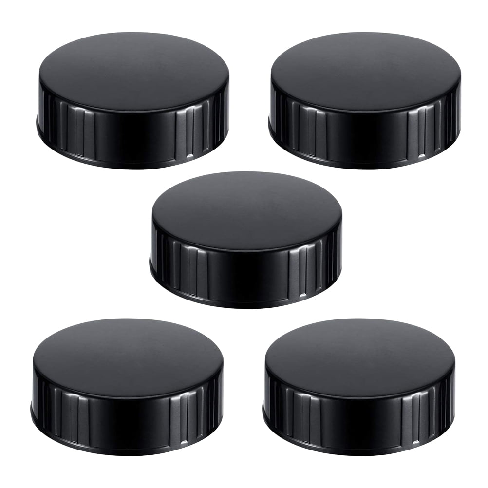 WRISTBIQUE Bottle Lids Black Plastic 5Pcs Screw Caps For Glass Prevent ...