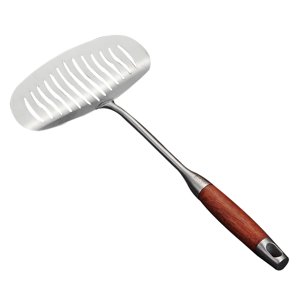 Meijiashe Metal Griddle Scraper with Wood Handle - Pancake/Steak Turner ...