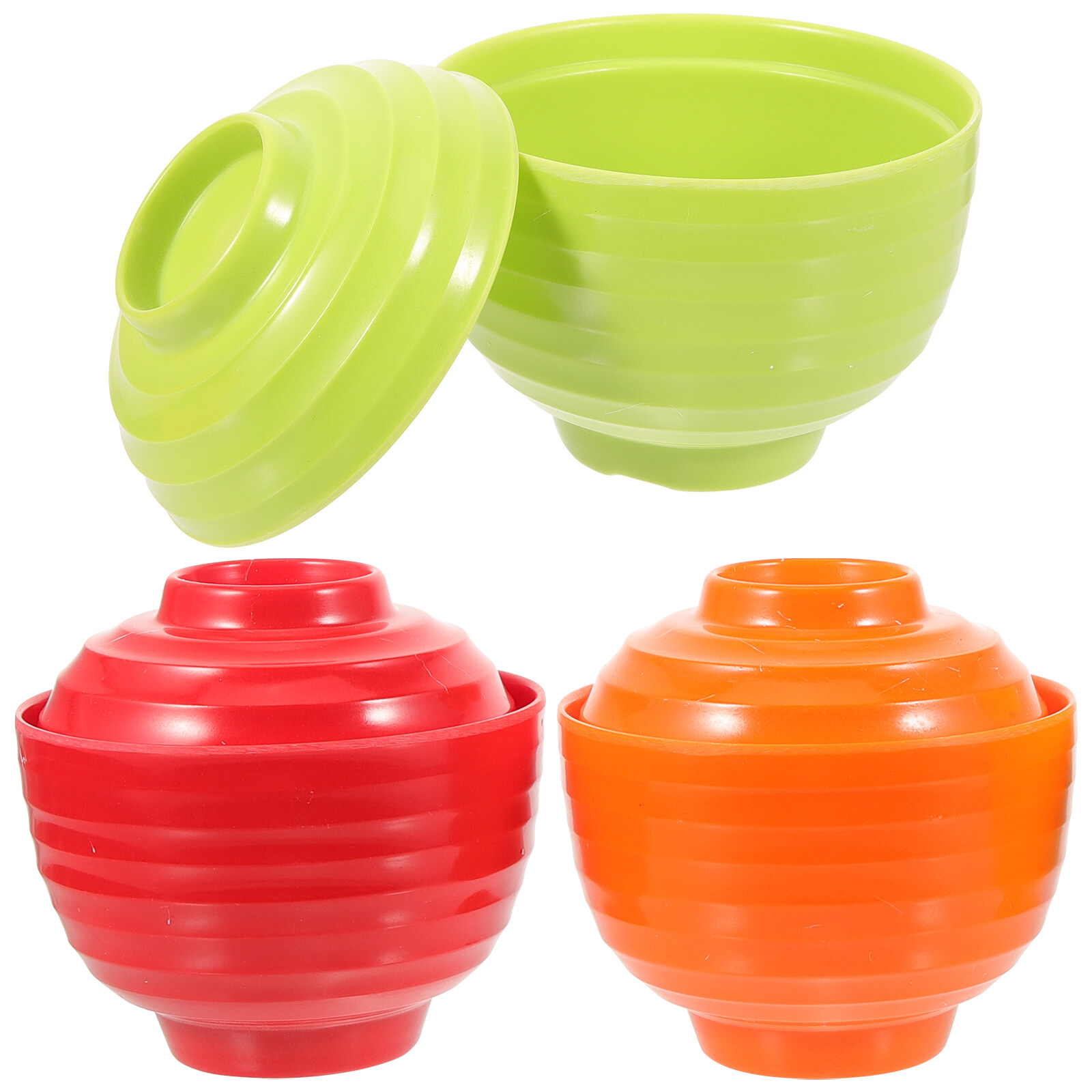 Meijiashe Small Stew Pot Rice Bowls 3pcs Melamine Noodle Miso Bowls ...