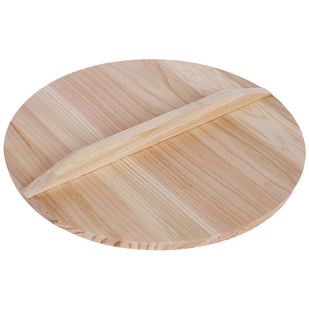 Meijiashe Wooden Wok Lid 25cm Lightweight Round Natural Wood Handle Pan ...