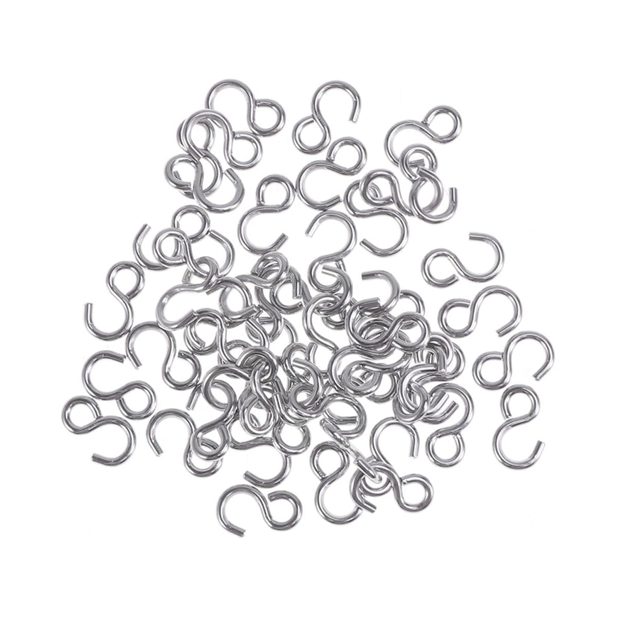 Meijiashe mini S hook 100 Pcs S Shaped Stainless Steel Silver Mini S ...