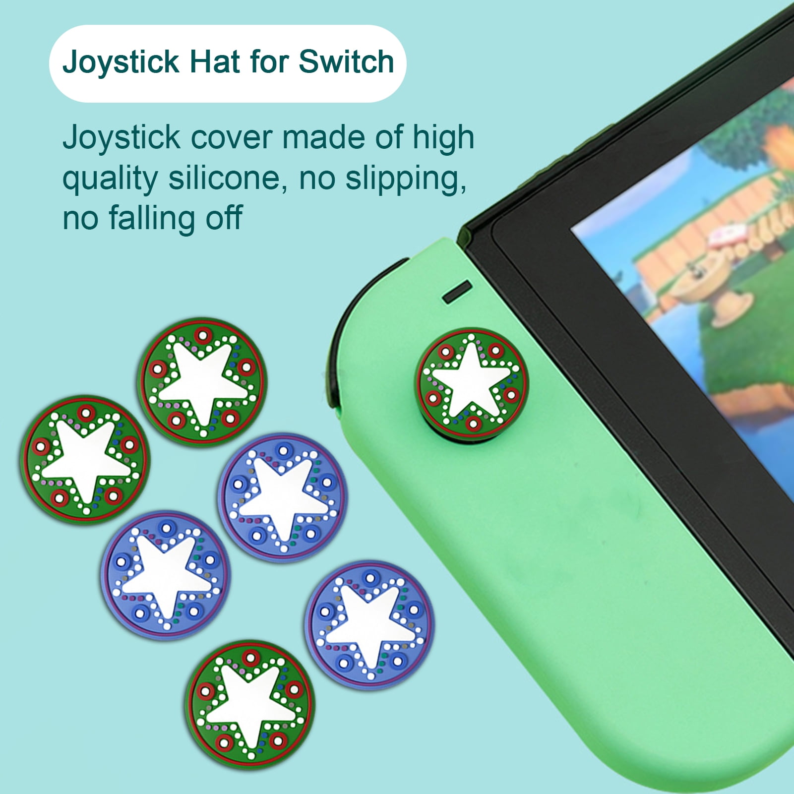 Meijuhug 2Pcs Joystick Hat Compatible for Switch Joy Con Silicone ...