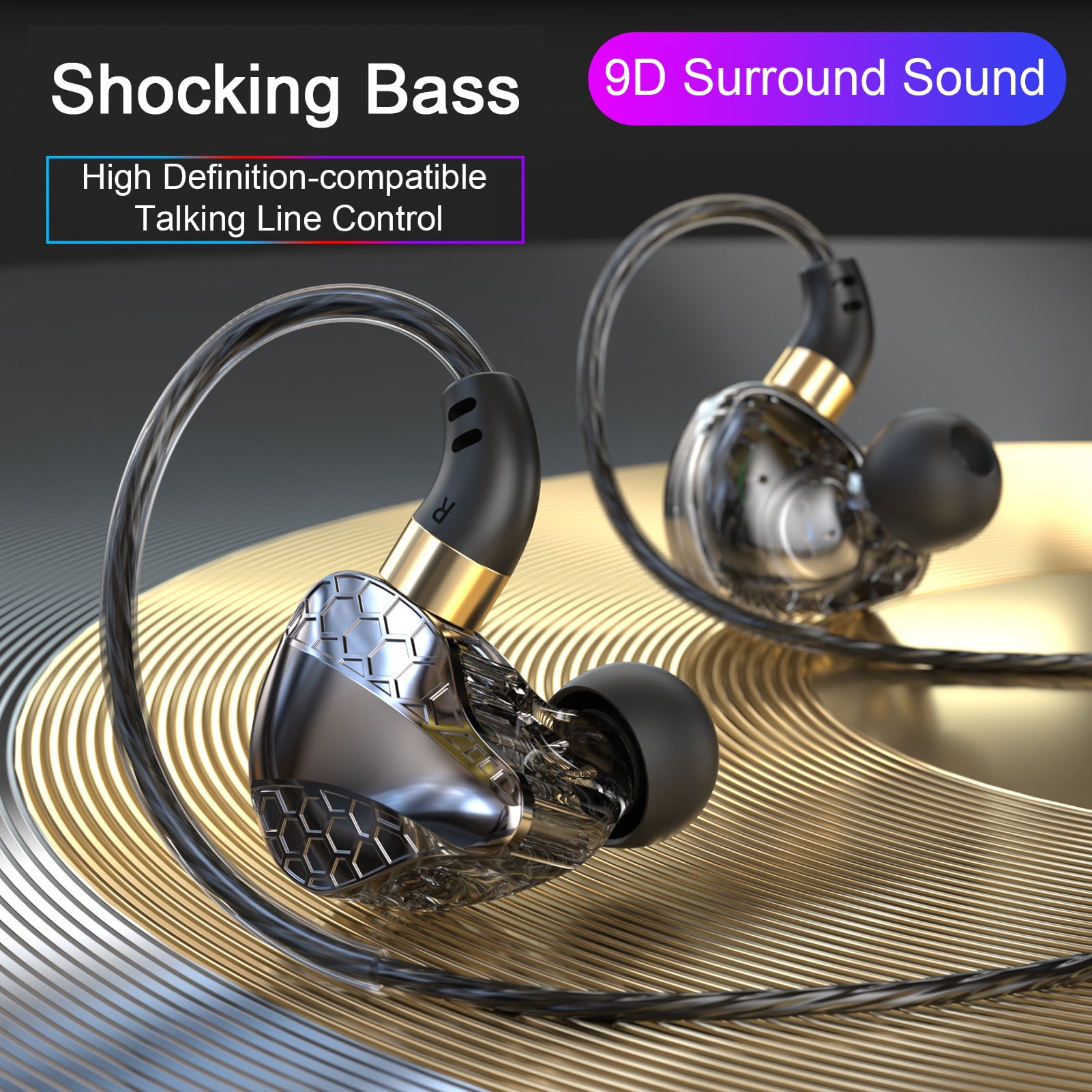 Meijuhug Wired Headphones with Mic Volume Control Enhanced Bass 3.5mm ...