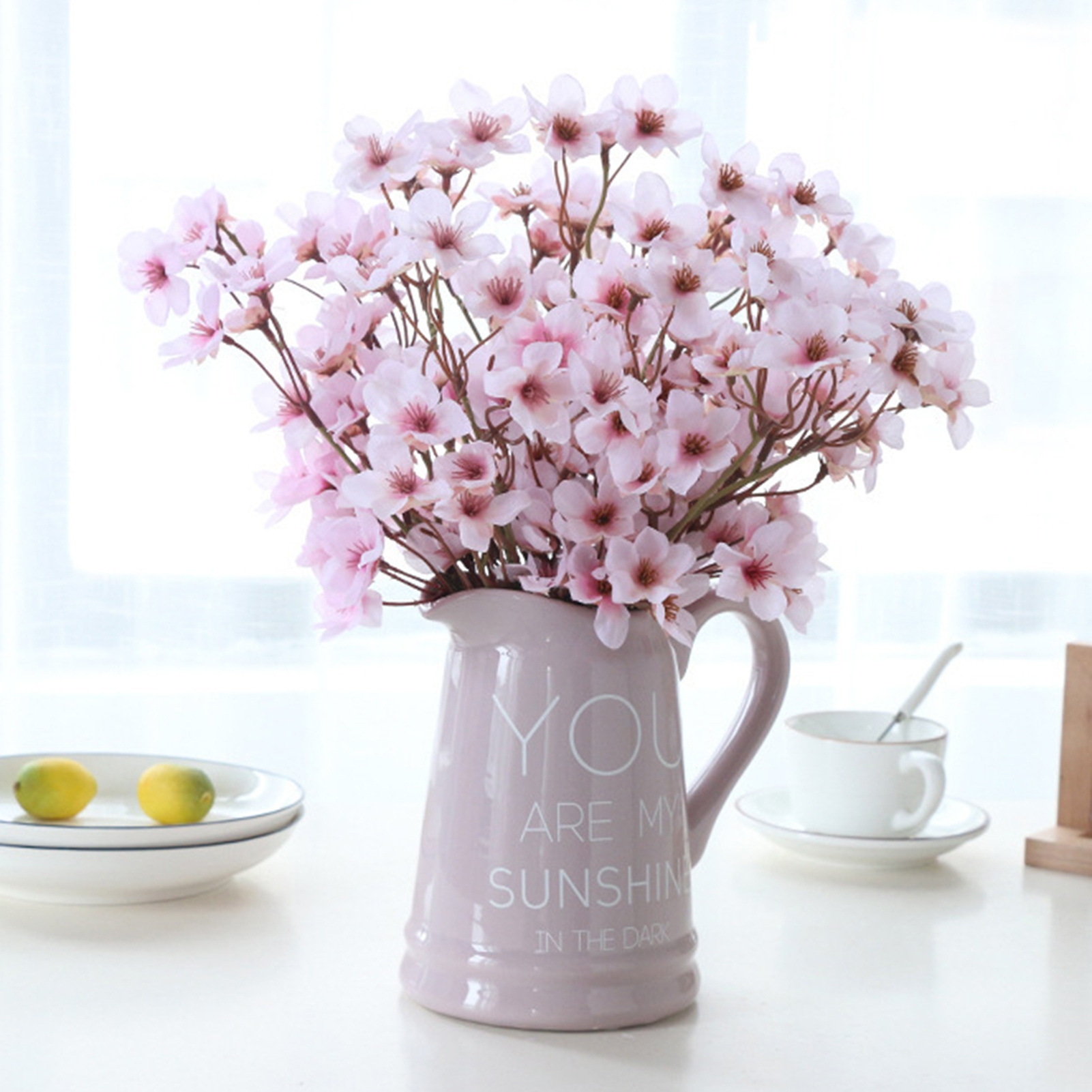 Meijuhuga 3 PCs Artificial Flower Fade Resistant No Watering Non ...