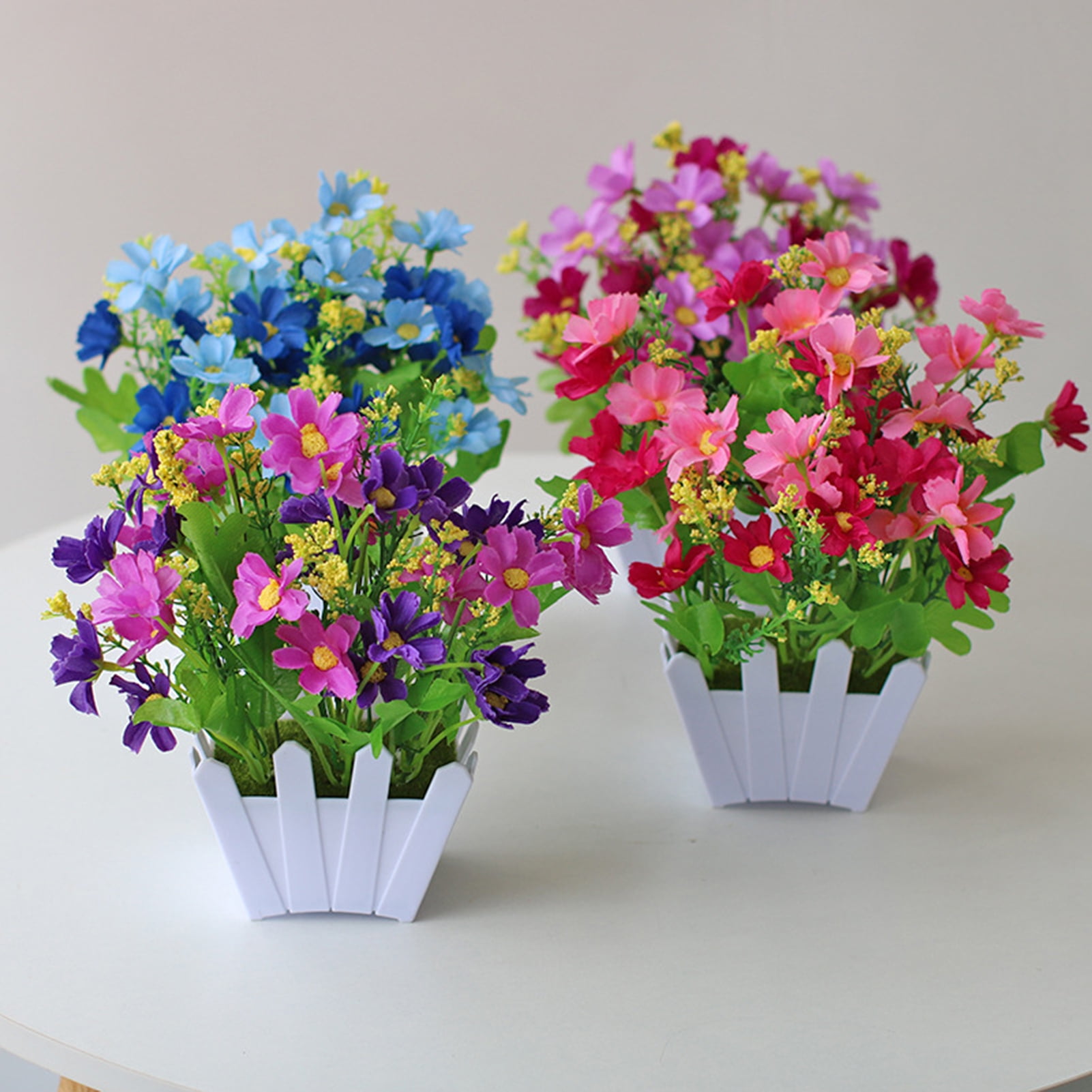 Meijuhuga Artificial Flower Weather Resistant Easy to Remain Plastic ...