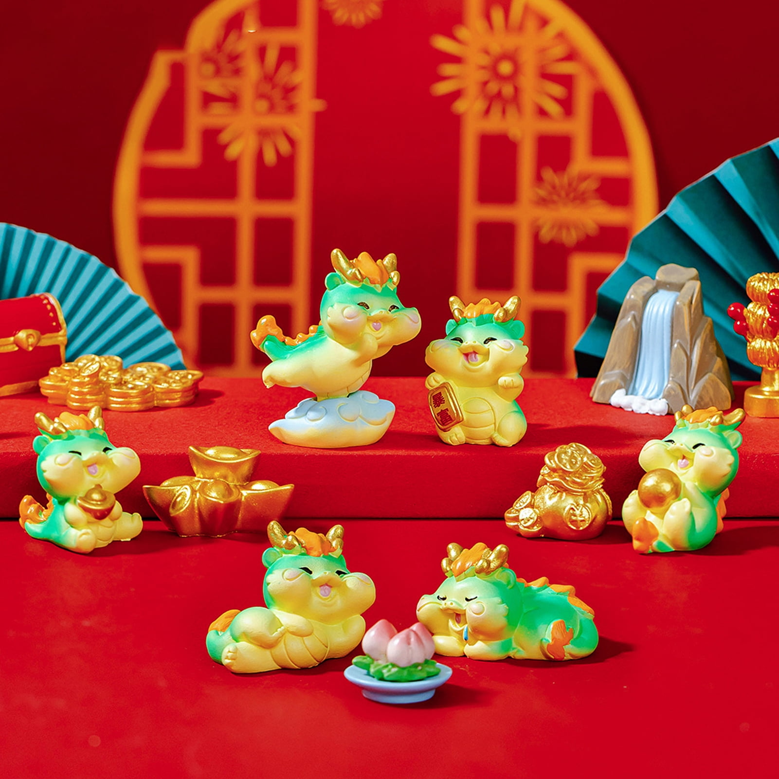 Meijuhuga Cartoon Dragon Miniature Statue Adorable Appearance Funny ...