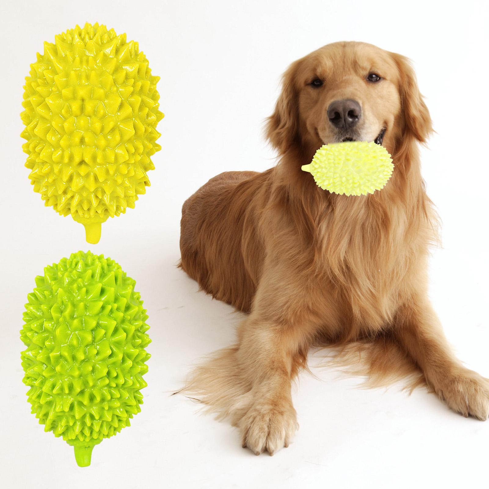 Meijuhuga Dog Teething Toy Durian Shape Bite-resistant Indestructible ...