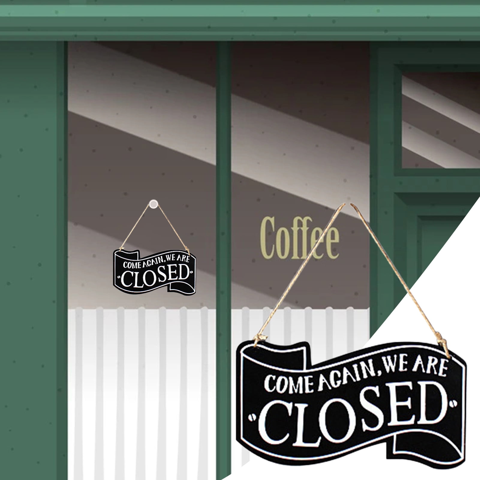 Meijuhuga Door Sign Double Sided Painting Letter Printing Universal ...