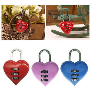 Farfi Heart Padlock Code 3 Numbers Password Combination Heart Shape ...